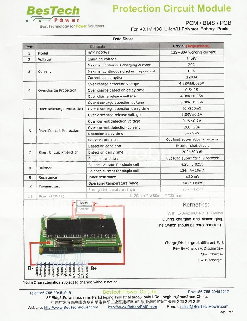 Bench Testing BesTech 13s80A BMS | Endless Sphere DIY EV Forum